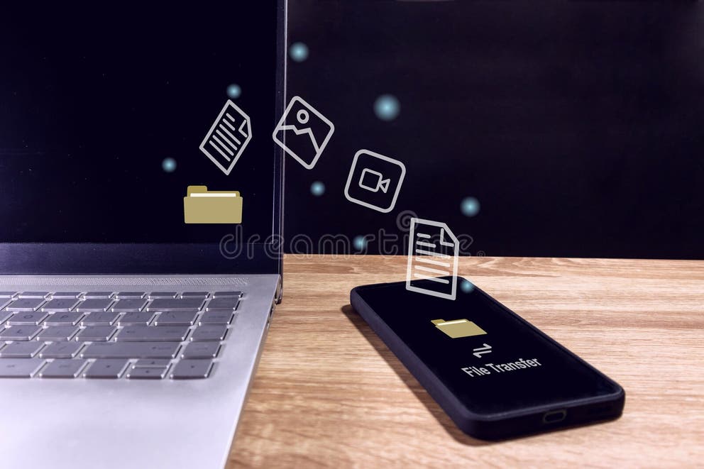 File Transfer between Smartphone and Laptop. Copy File and Media or ...