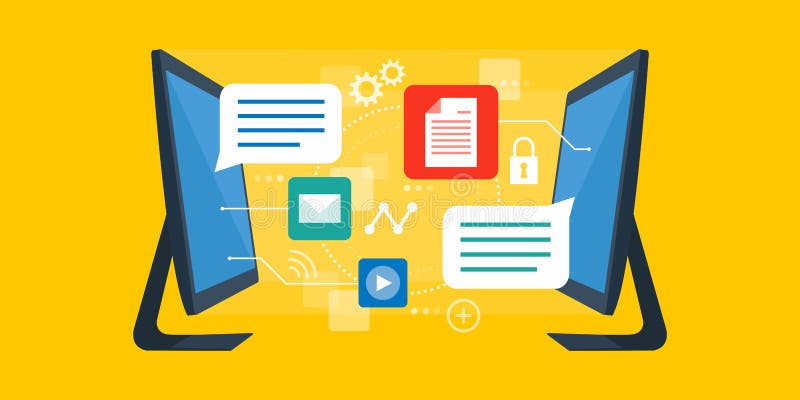 File Transfer, Social Media and Data Sharing Stock Vector ...