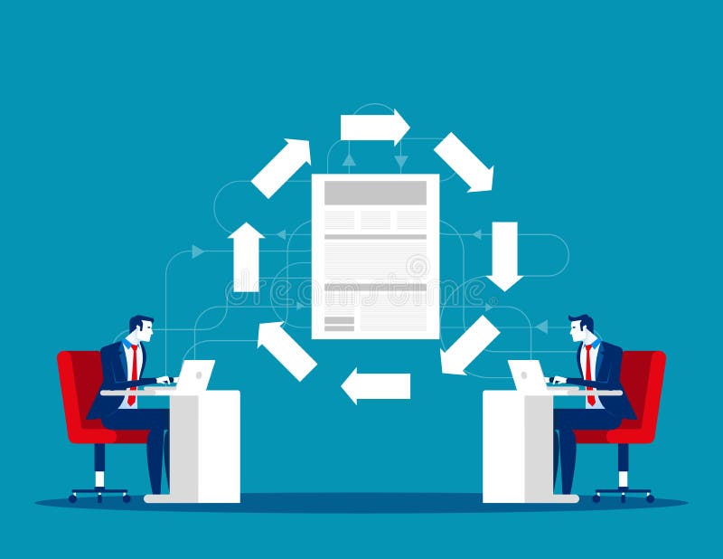 File Transfer Technology. Business Team and Data Exchange between Stock ...