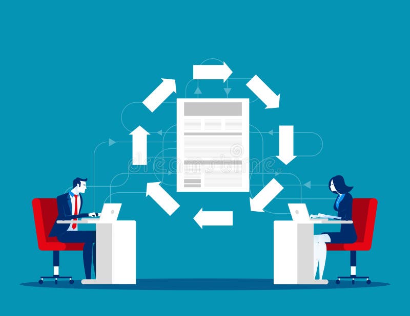 File Transfer Technology. Business Team and Data Exchange between Stock ...