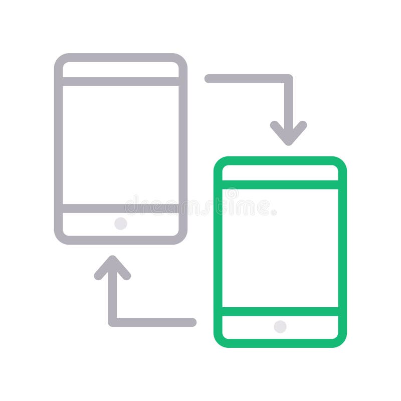 File Transfer Thin Color Lline Vector Icon Stock Vector - Illustration ...