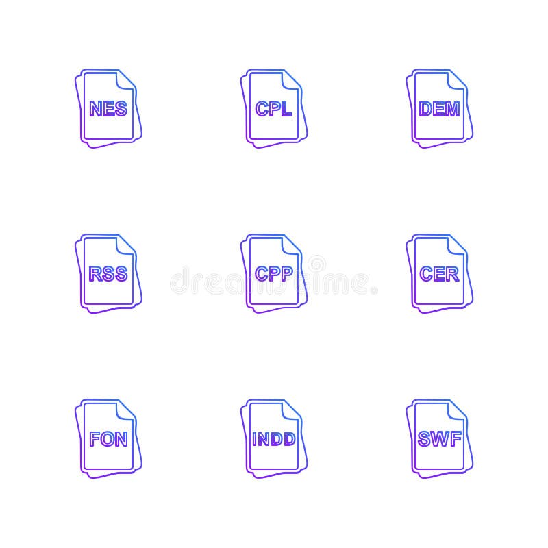 File Type , Files , Documents , Eps Icons Set Vector Stock Vector ...