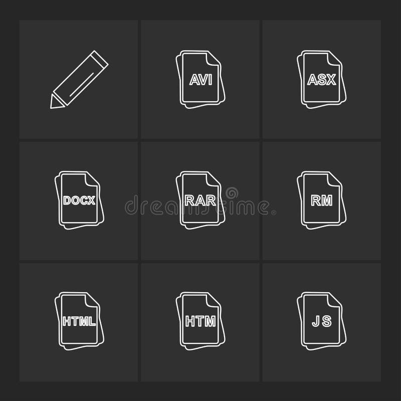 File Type , Files , Documents , Eps Icons Set Vector Stock Vector ...