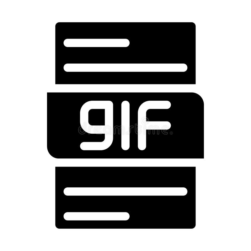 File Type Format Gif Icons. Document Extension Soild Style Graphic ...