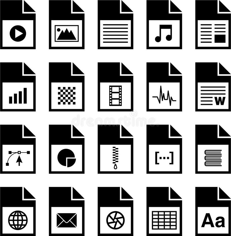 File type icons stock vector. Illustration of mail, operating - 29521185