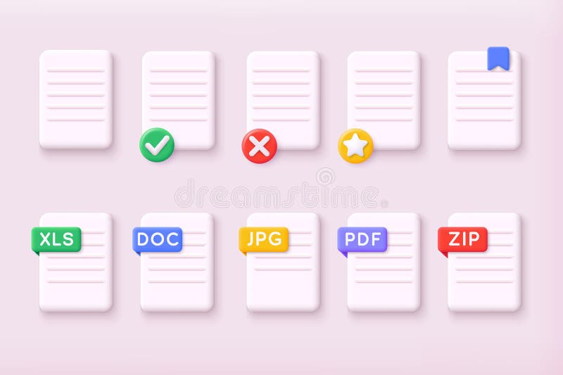 File Type Icons. Set of Pdf, Doc, Jpg, Xls, Zip. Collection Colored ... File Type Icons. Set of Pdf, Doc, Jpg, Xls, Zip. Collection Colored ...