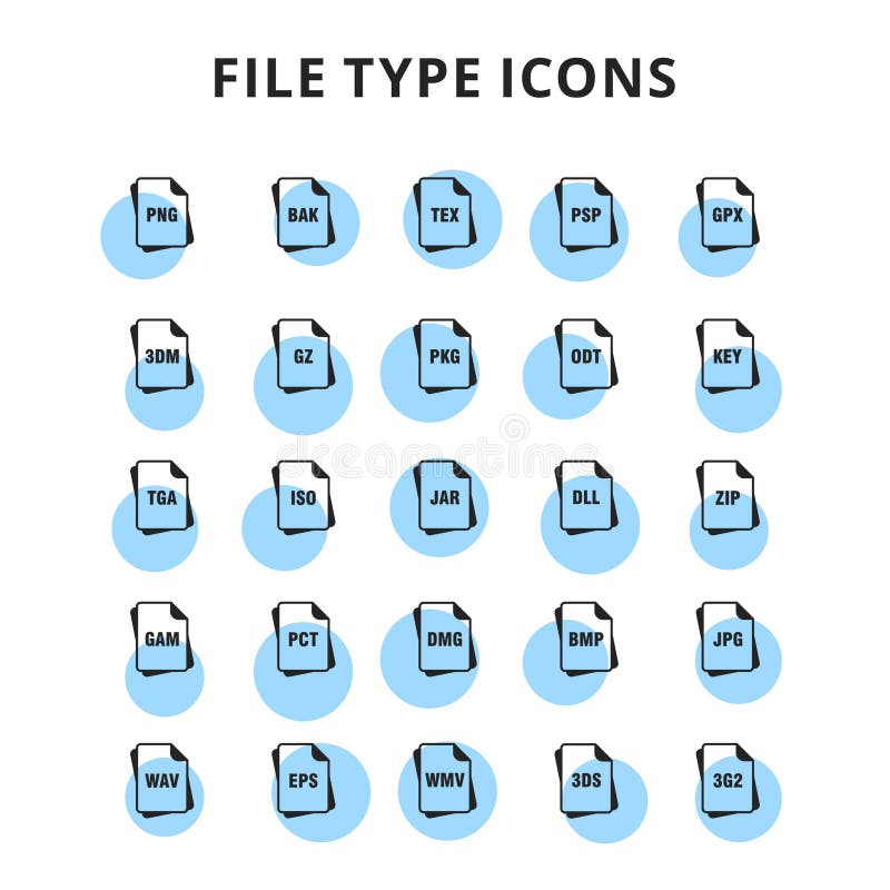 File type icons set stock vector. Illustration of design - 120543551