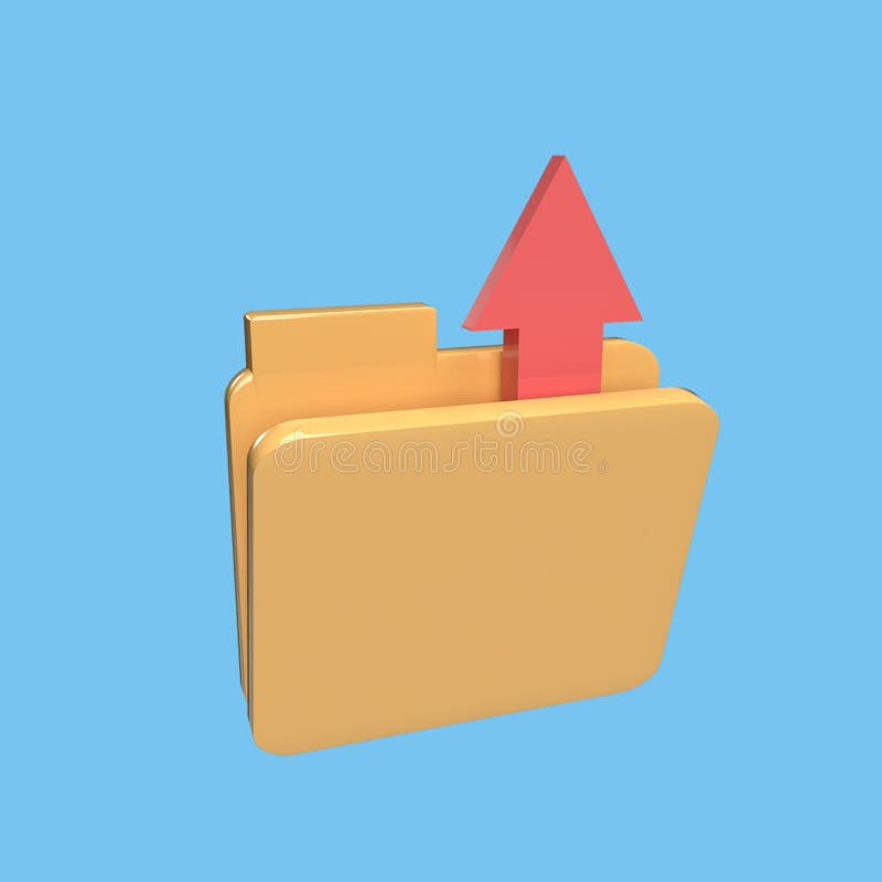 File Upload 3d Model Cartoon Style. Render Illustration Stock Illustration - Illustration of ...