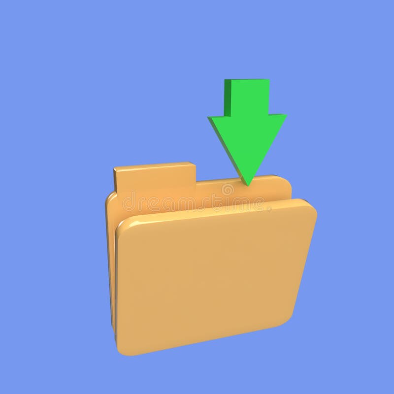 File Upload 3d Model Cartoon Style. Render Illustration Stock ...