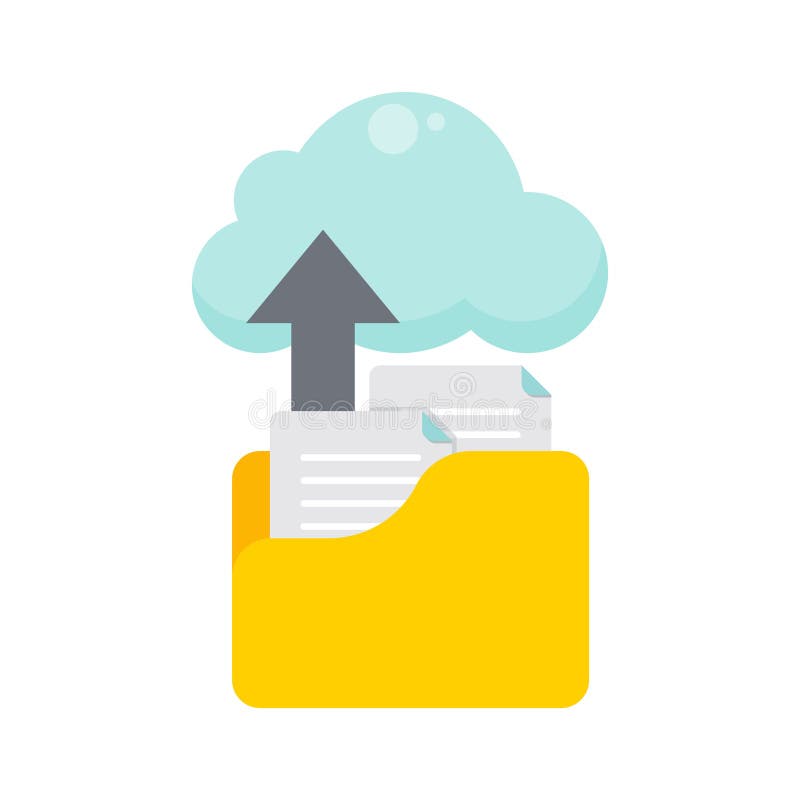 Computer File Uploading To the Cloud Vector Illustration Graphic Icon ...