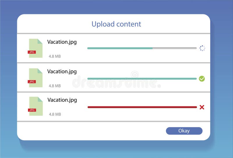 File Uploader Interface Design, Image Upload Window, Web Page Vector ...