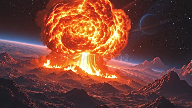 Huge Violent Explosion in Space Generative AI Stock Footage - Video of ...