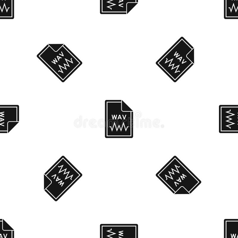 File WAV Pattern Seamless Black Stock Vector - Illustration of element ...