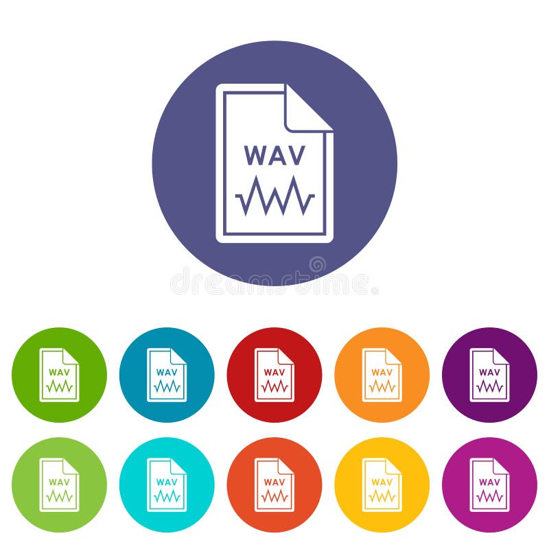 File WAV set icons stock vector. Illustration of graphic - 85061896