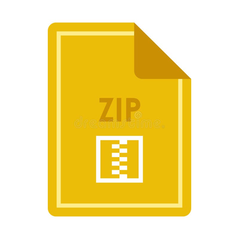 Yellow File Folder Icon, Flat Style Stock Vector - Illustration of ...