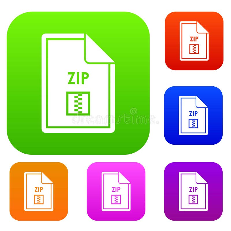 File ZIP set collection stock vector. Illustration of click - 98290865