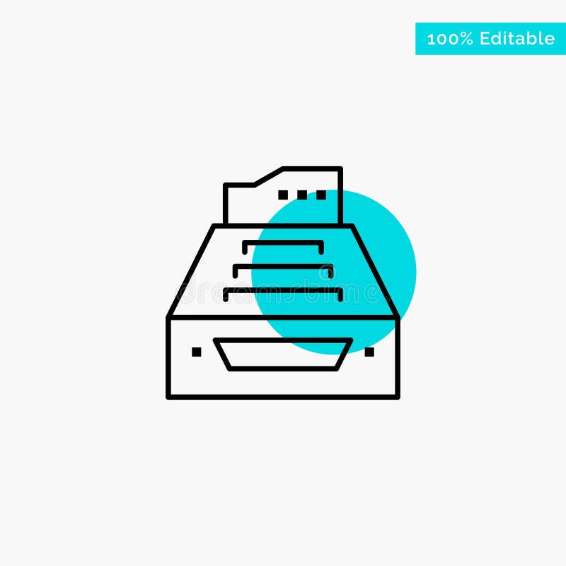 Files, Accounting, Accounts, Data, Database, Inbox, Storage Turquoise Highlight Circle Point ...