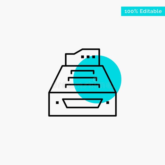 Files, Accounting, Accounts, Data, Database, Inbox, Storage Turquoise Highlight Circle Point ...