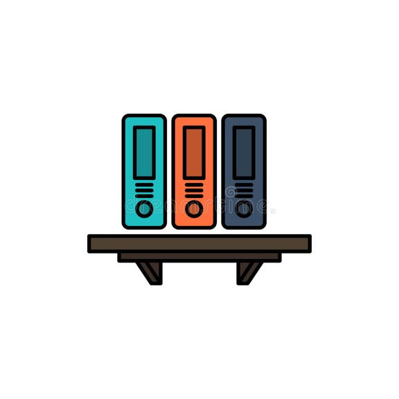 Files, Archive, Data, Database, Documents, Folders, Storage Flat Color Icon. Vector Icon Banner ...