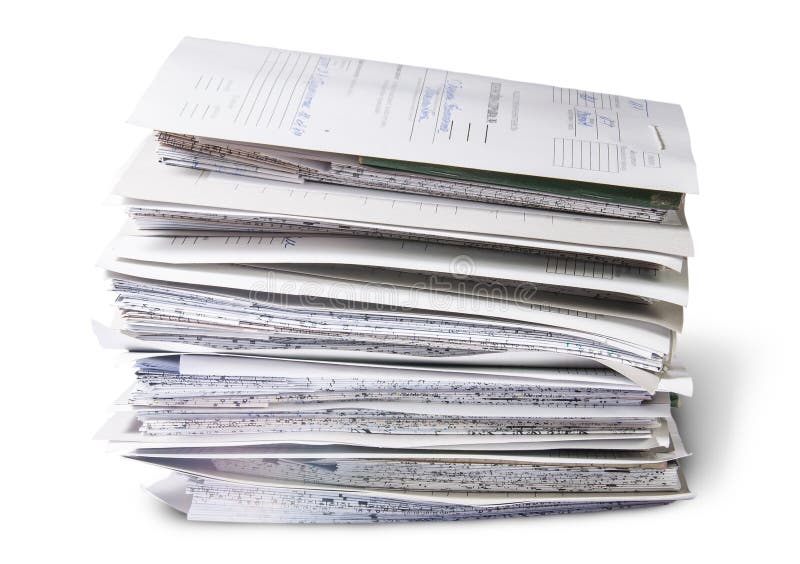 Old Files Arranged in Chaotic Stack Rotated Stock Photo - Image of ...