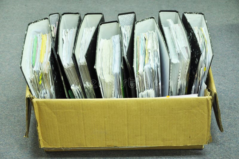 Files Binder in a Box on the Office Floor Stock Image - Image of ...