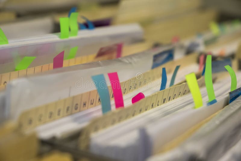 Files in a cabinet stock photo. Image of archiving, papers - 174038404