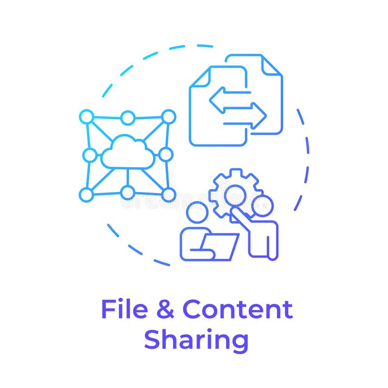 Files and Content Sharing Blue Gradient Concept Icon Stock Vector ...