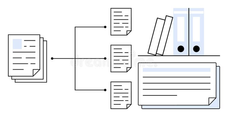 Document Organization Process Flow with Files, Folders, and Bookshelf ...