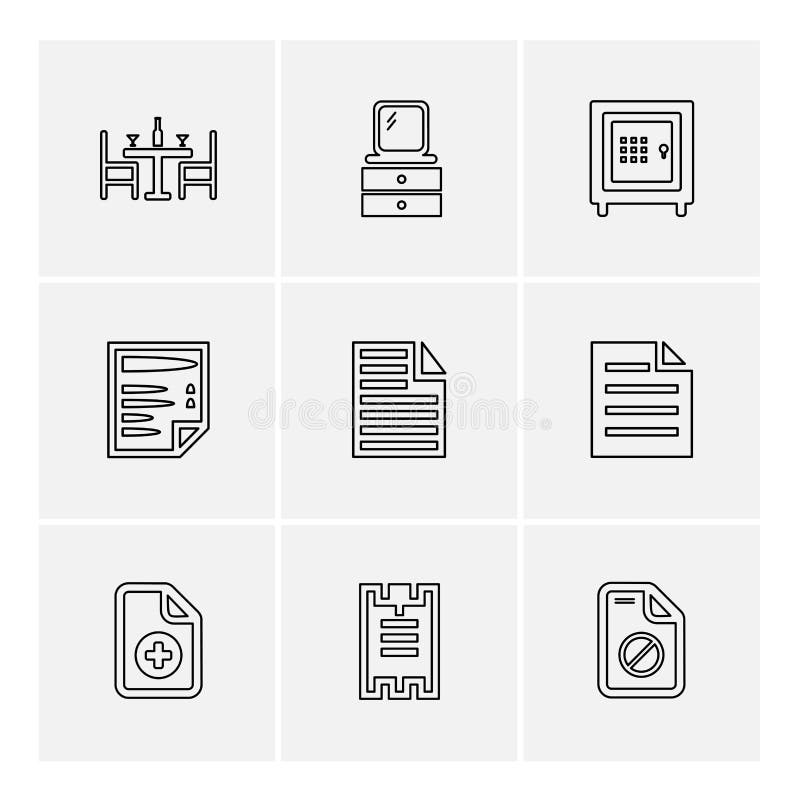 Files , Document , Clipboard ,write , Eps Icons Set Vector Stock Vector ...
