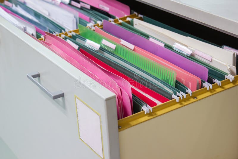 Files Document of Hanging File Folders in a Drawer in a Whole Pile ...