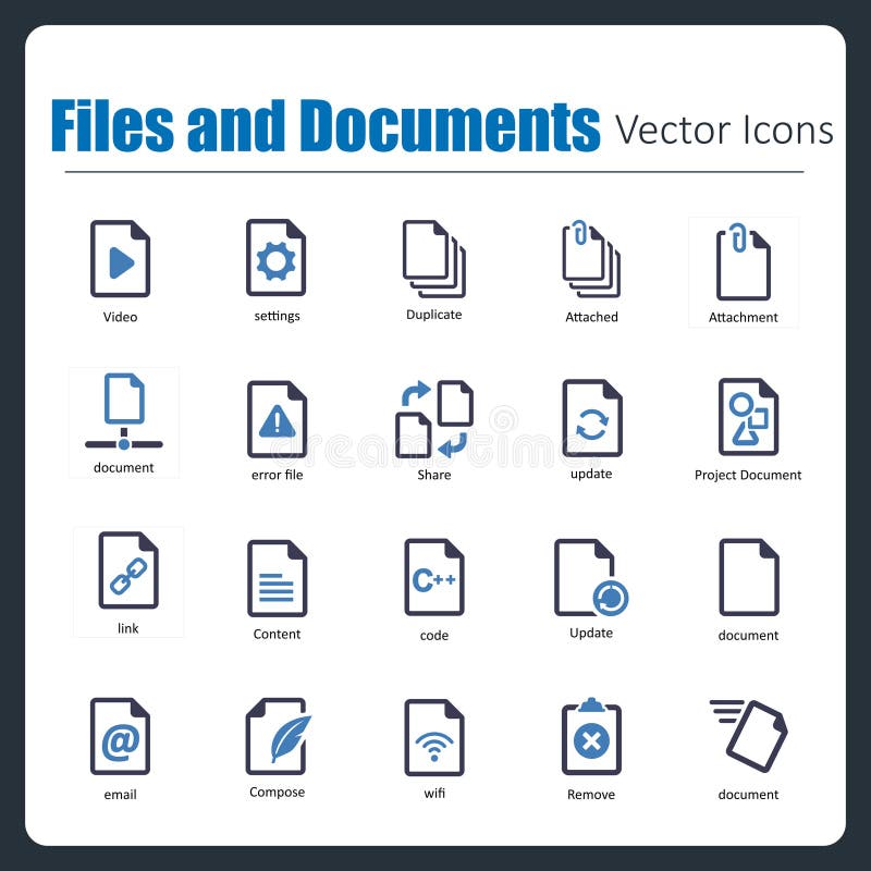 Files and Documents stock vector. Illustration of video - 264873569