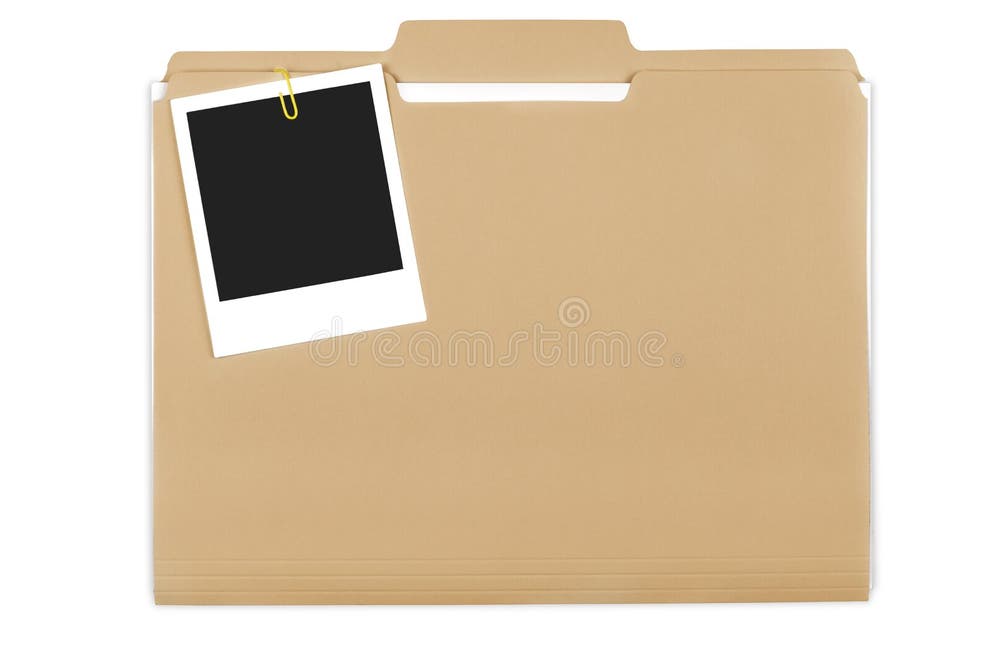 File Folder with Documents and Blank Polaroid Stock Photo - Image of ...