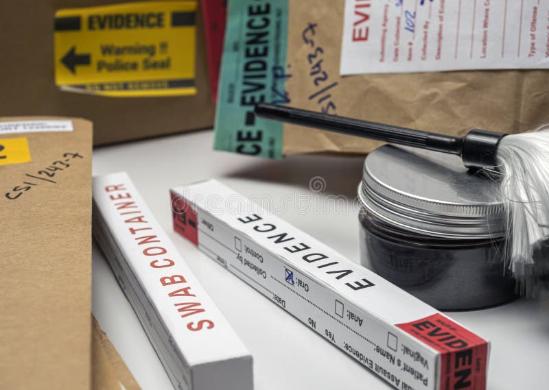 Files and Evidence Bag in a Crime Lab Stock Image - Image of forensic ...