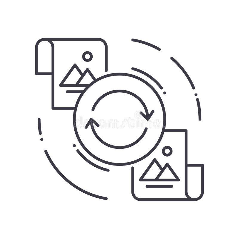 Files Exchange Symbol Icon, Black Vector Sign with Editable Strokes ...