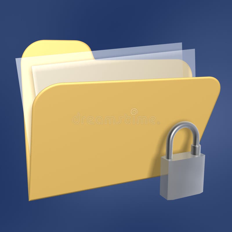 Files folder and lock stock illustration. Illustration of paper - 3435651