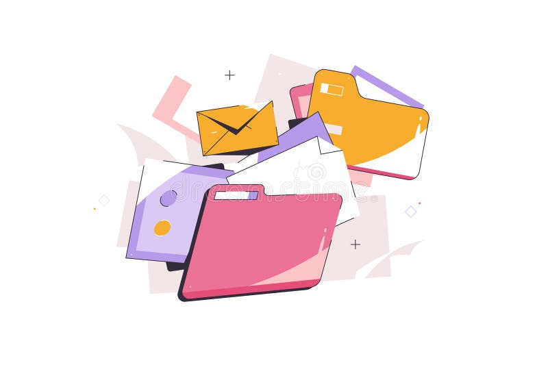 Documents, Image Folder Concept Colorful Illustration. Transfer ...