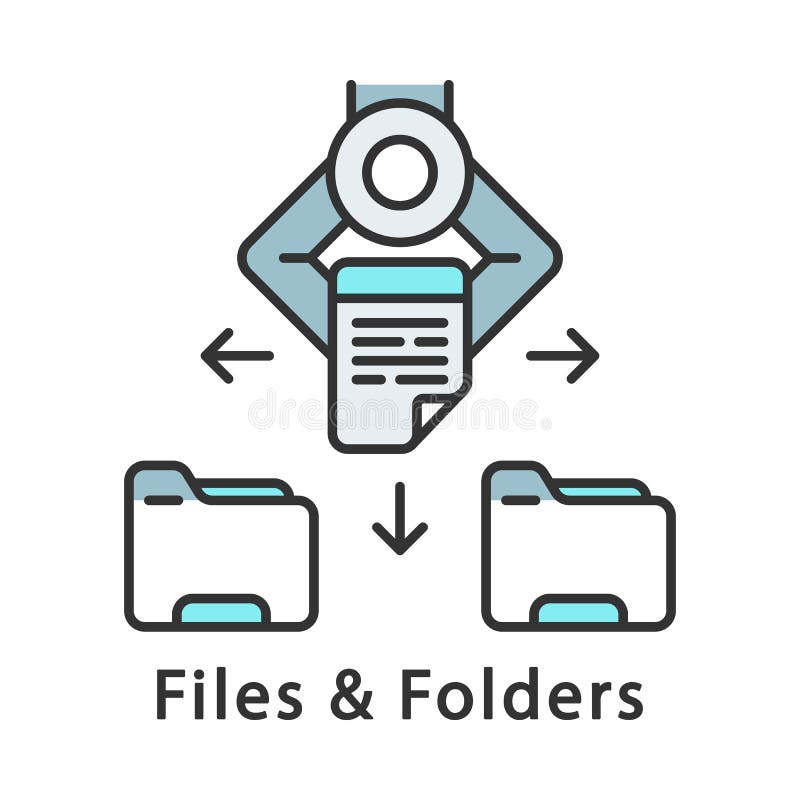 Files and Folders Color Icon Stock Vector - Illustration of document ...