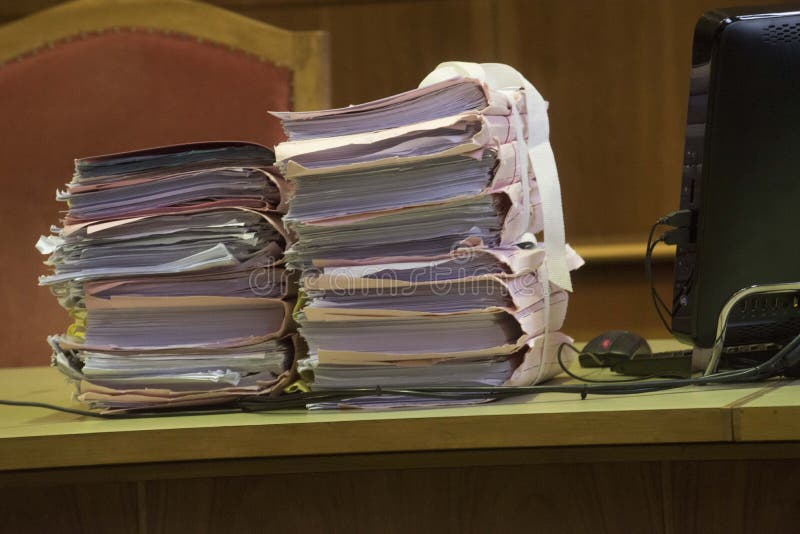 Files and Folders in the Courtroom Stock Photo - Image of criminal ...
