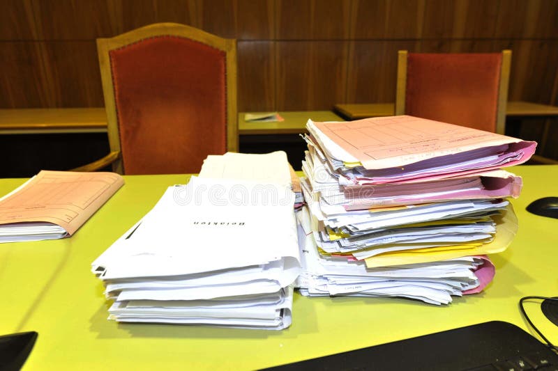Files and Folders in the Courtroom Stock Image - Image of federal ...