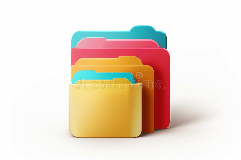Files and Folders Graphic on a White Background Stock Illustration ...