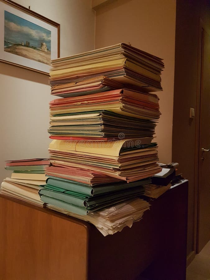 Files Folders Archives Pile Colors Stack Stock Photo - Image of ...