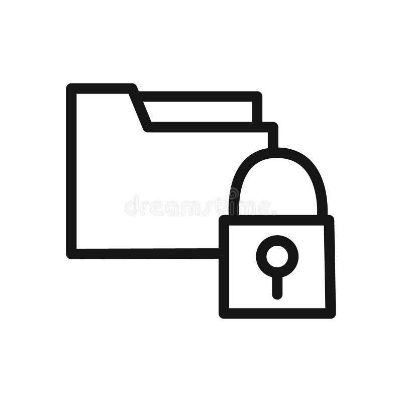 Files and Folders Security Icon Linear Vector Graphics Sign Stock ... Files and Folders Security Icon Linear Vector Graphics Sign Stock ...