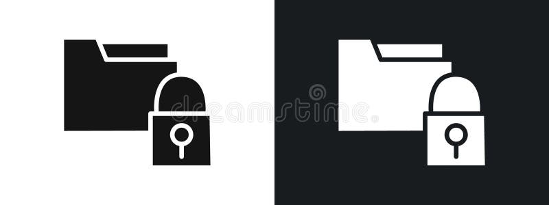 Files and Folders Security Icon Linear Graphics Set Vector in Black ... Files and Folders Security Icon Linear Graphics Set Vector in Black ...