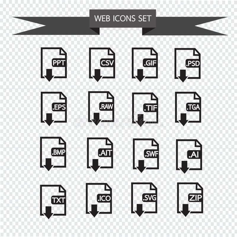 Files Format Icon Set stock vector. Illustration of save - 64802585