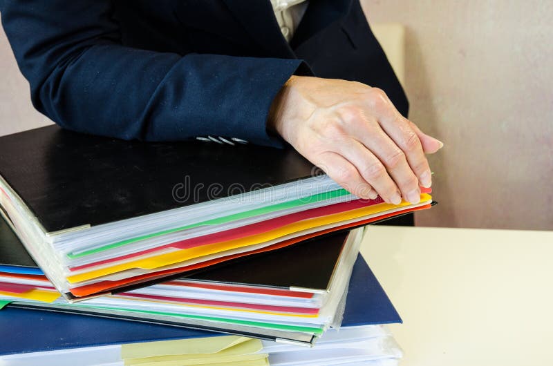 Files stock image. Image of businesswoman, pile, documentation - 55470197