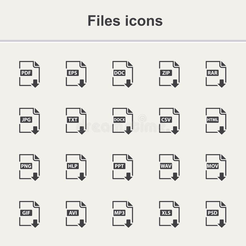 Files icon set stock vector. Illustration of folder, paper - 70340464