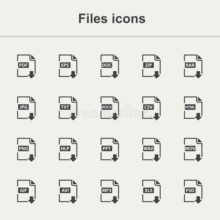 Files icon set stock vector. Illustration of folder, paper - 70340464