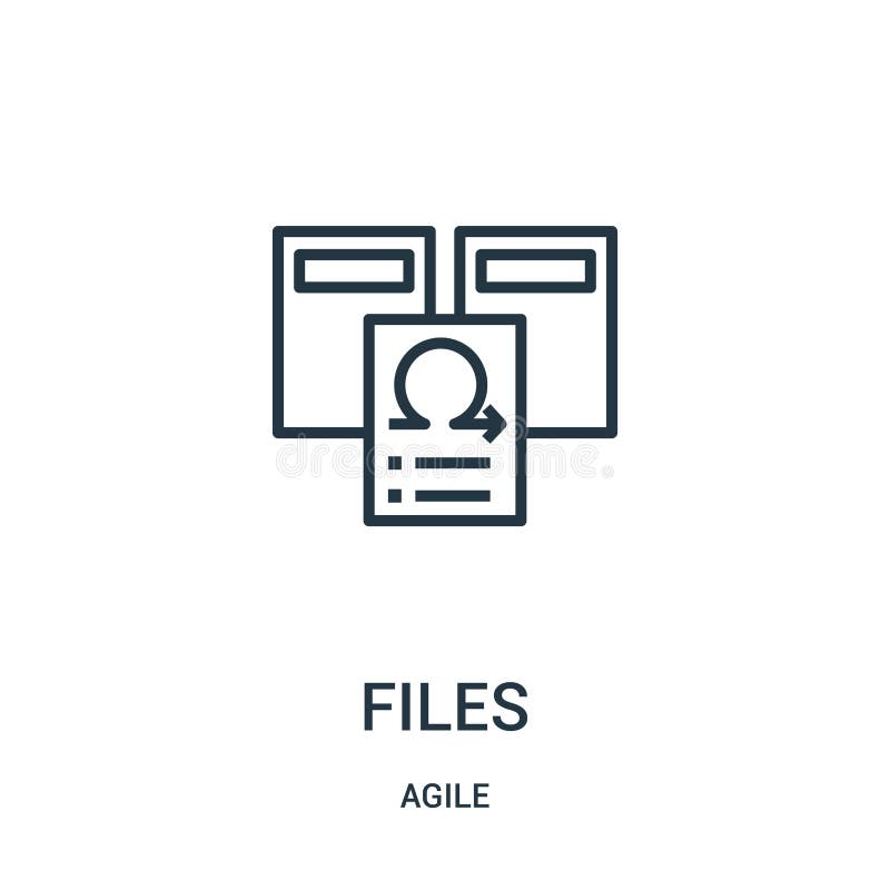 Files Icon Vector From Agile Collection Thin Line Files Outline Icon