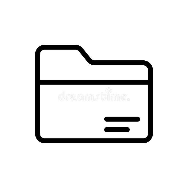 Files Vector Thin Line Icon Stock Vector - Illustration of paper, empty ...