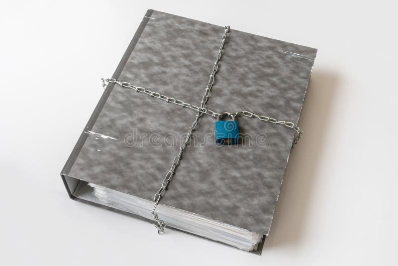 Files Locked with Chain and Padlock - Data and Privacy Security Stock ...